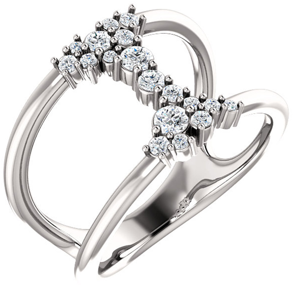 14k white 1/3 ctw diamond negative space ring - 14 - EyeOnJewels