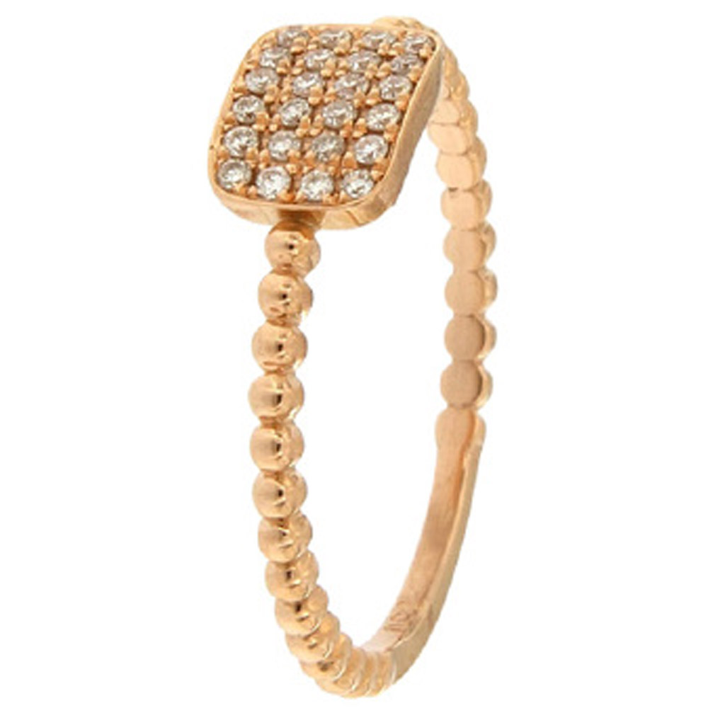 18kt rose gold & diamond square bar ring - 825.00 - EyeOnJewels